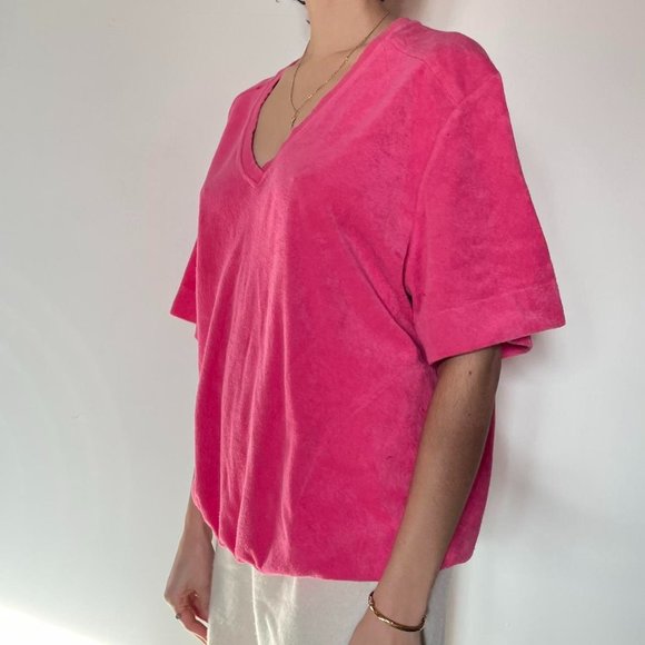 club roc | Tops | Vintage Hot Pink Terry Cloth Beach Top | Poshmark